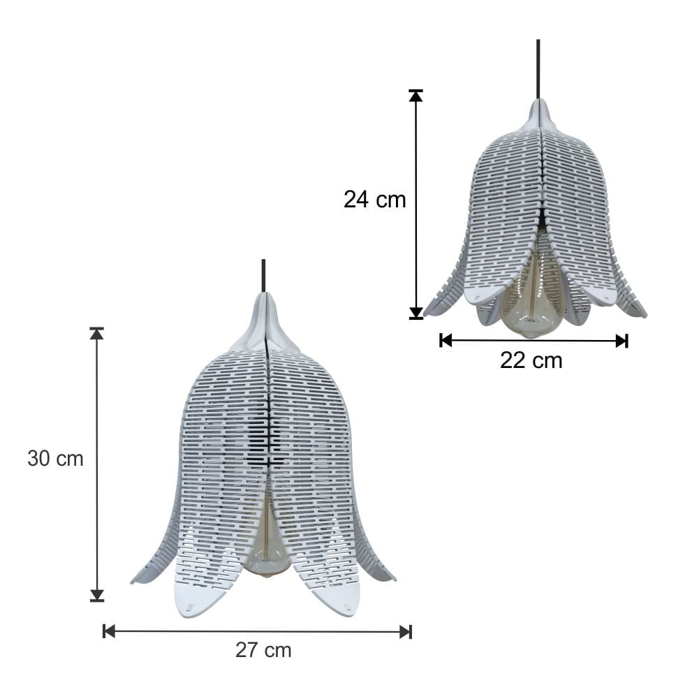 Lustre Pendente Para Sala Pé direito Alto Duplo Flora Branco - Otago ...