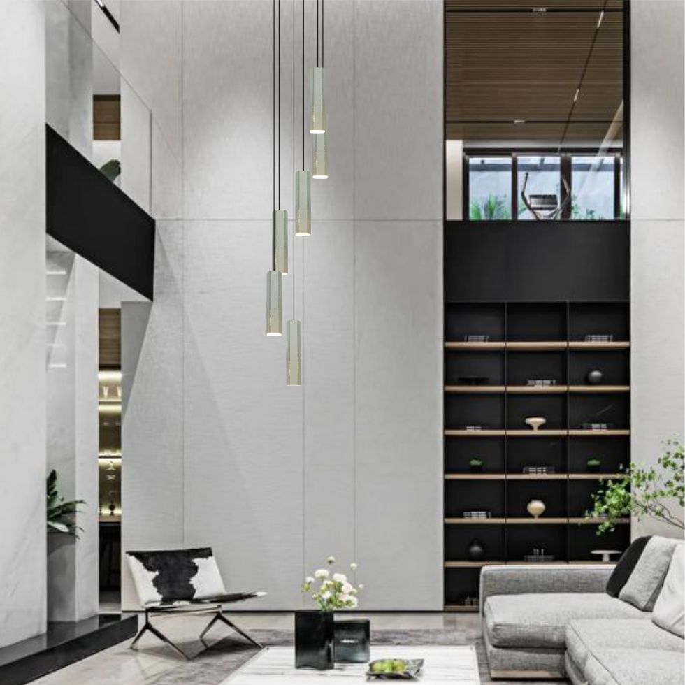 Lustre Pendente Para Sala Pé direito Duplo SP-Focus Marfim - Otago ...